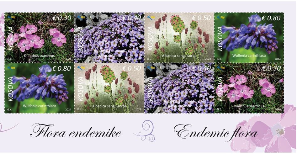 “Flora-Bimët endemike” në pullë postare - Klan Kosova