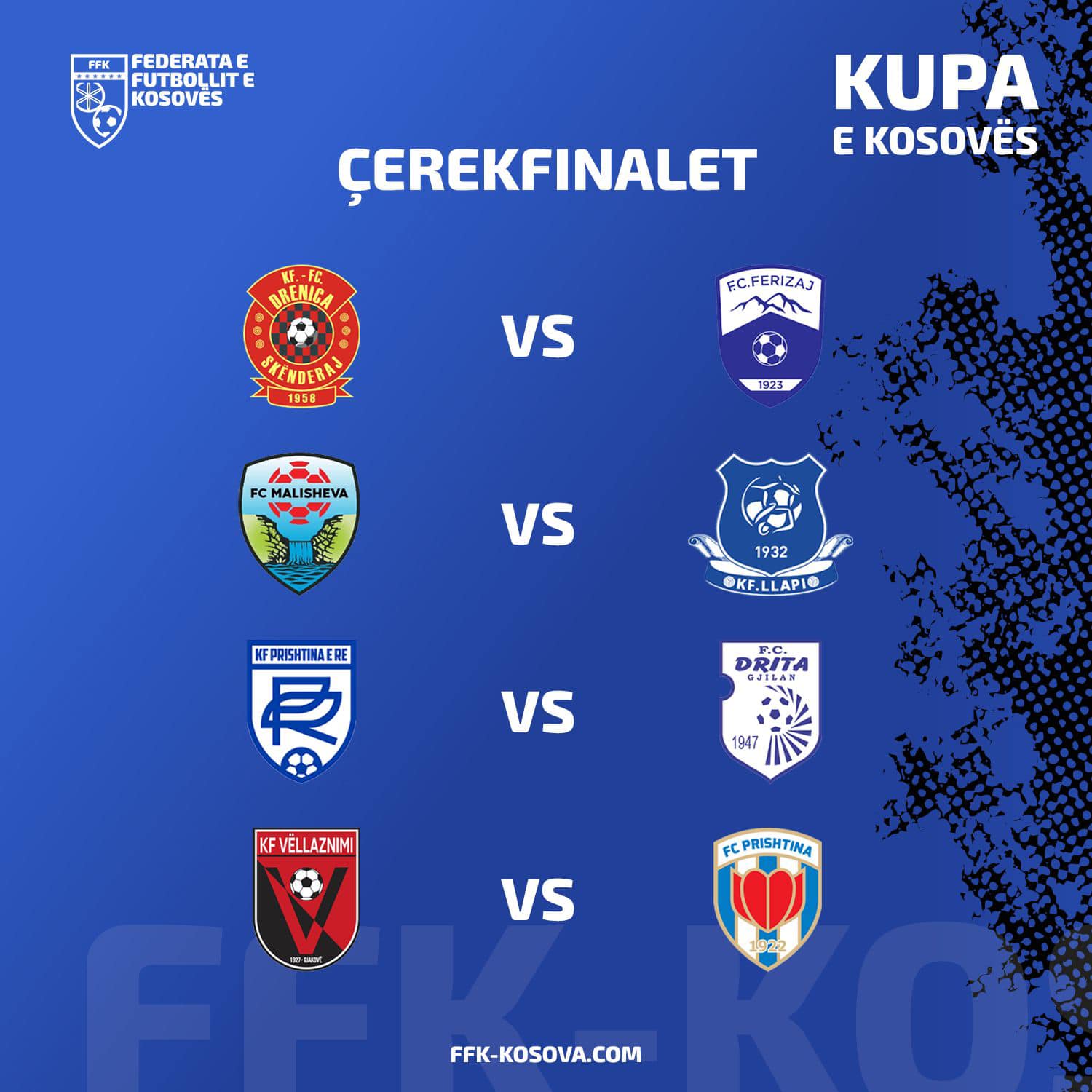 "Malisheva - Llapi", kryendeshja e çerekfinaleve të Kupës në futboll ...